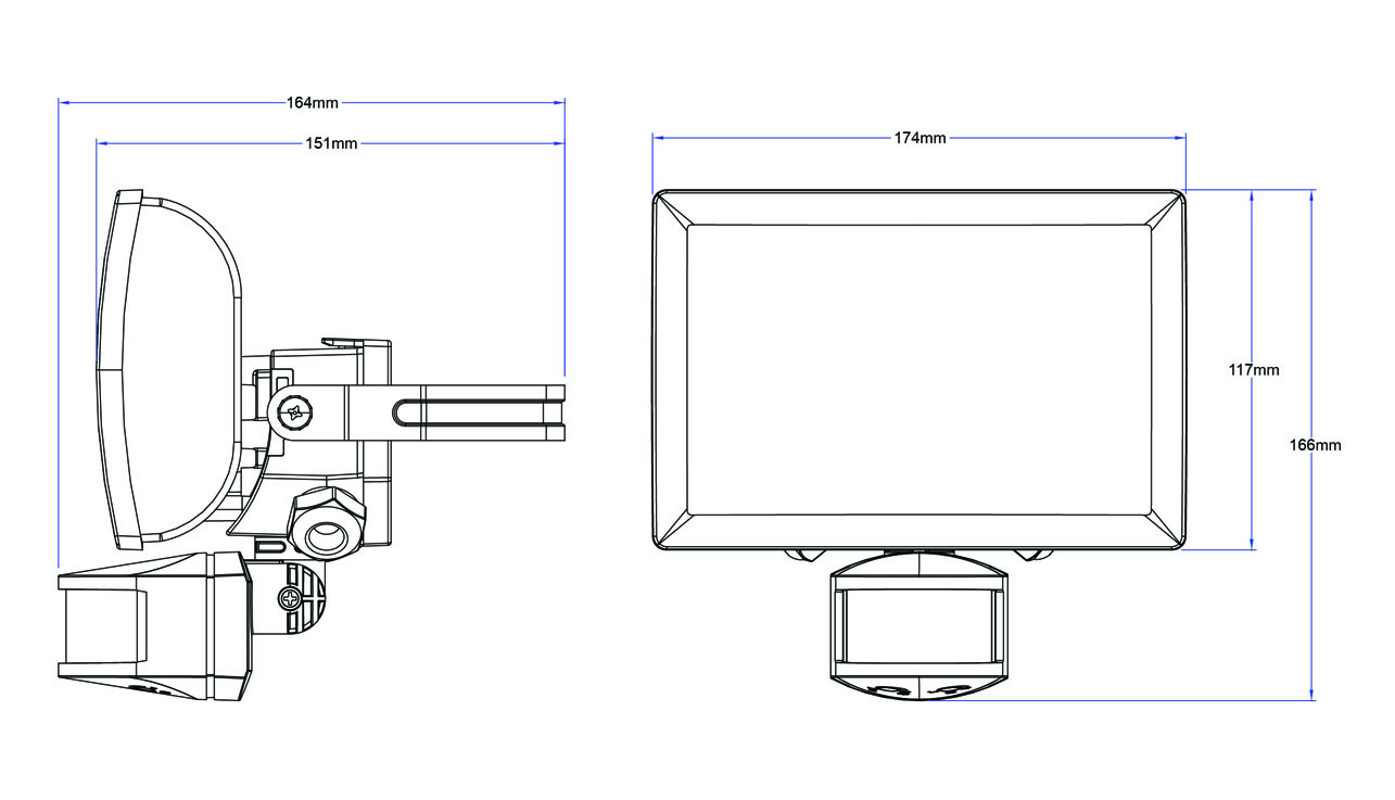 20W LED Wide Angle PIR Floodlight – White | DETA Electrical