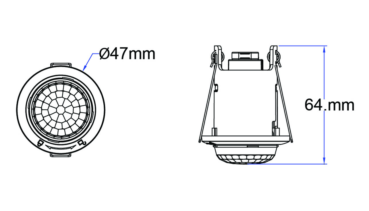 360° Flush Mount Linkable Mini PIR Slave Sensor | DETA Electrical