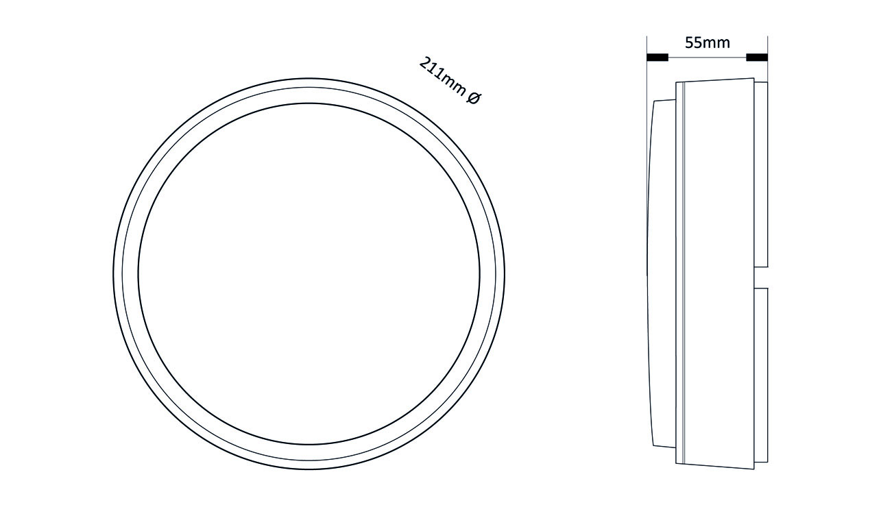 12W Slimline LED Energy Saver Round Wall/Ceiling Light IP54 – White ...