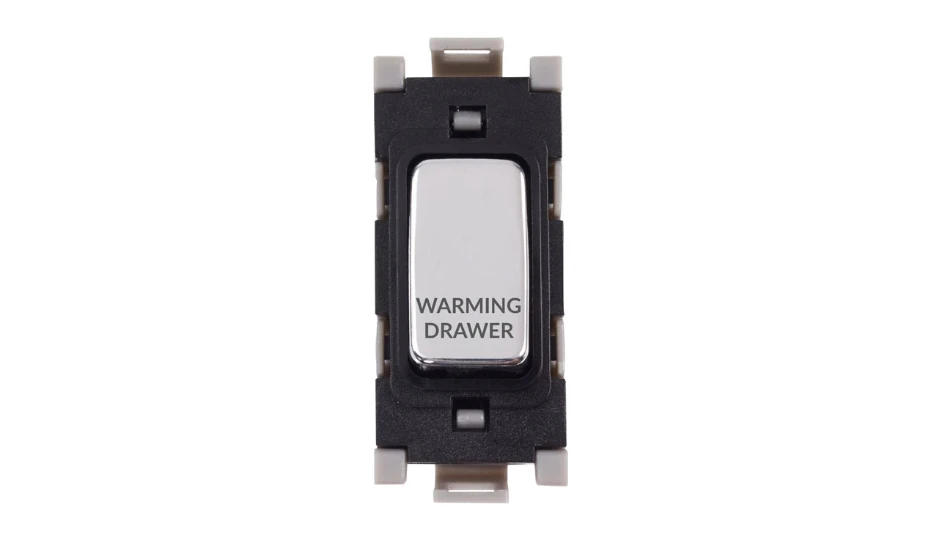 Grid Switch 20A DP Warming Drawer Chrome Black Insert | DETA Electrical