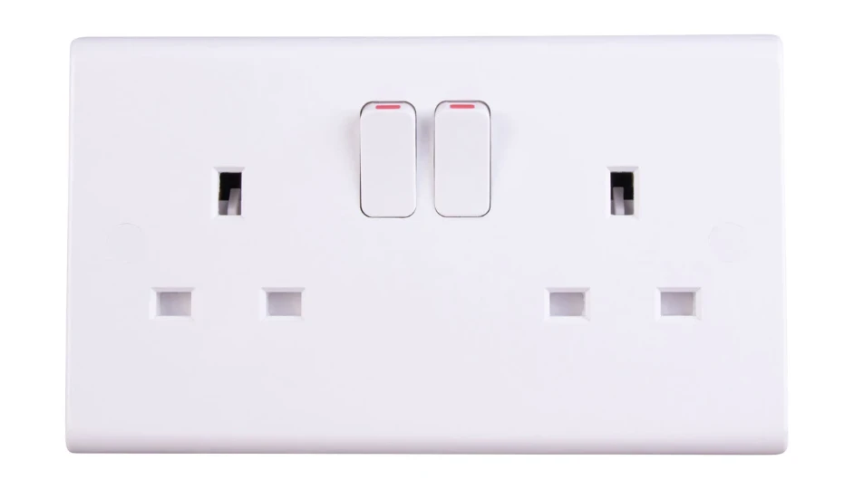 Slimline 2 Gang 13A Switched Socket DP | DETA Electrical