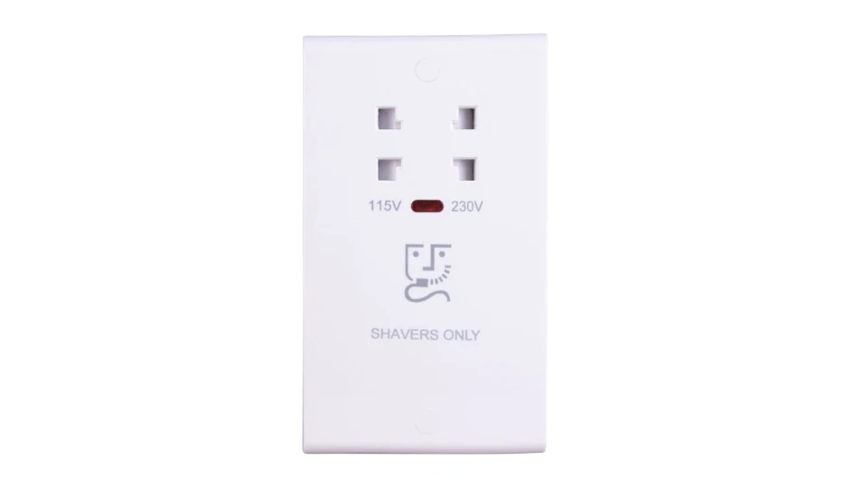 Slimline Dual Voltage Shaver Socket with Neon | DETA Electrical