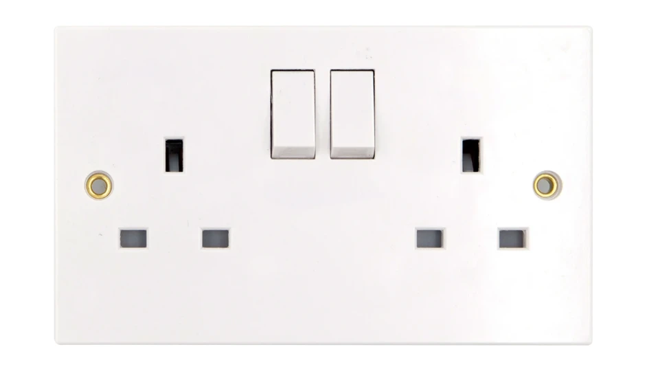 Square 2 Gang 13A Switched Socket Single Pole | DETA Electrical