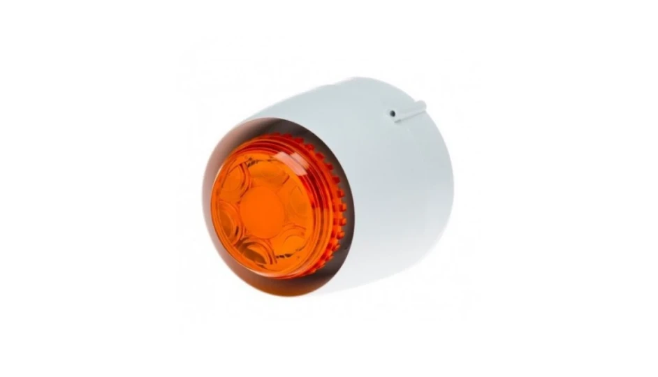 Sounder Beacon - White body, Deep Base & Amber Lens | DETA Electrical