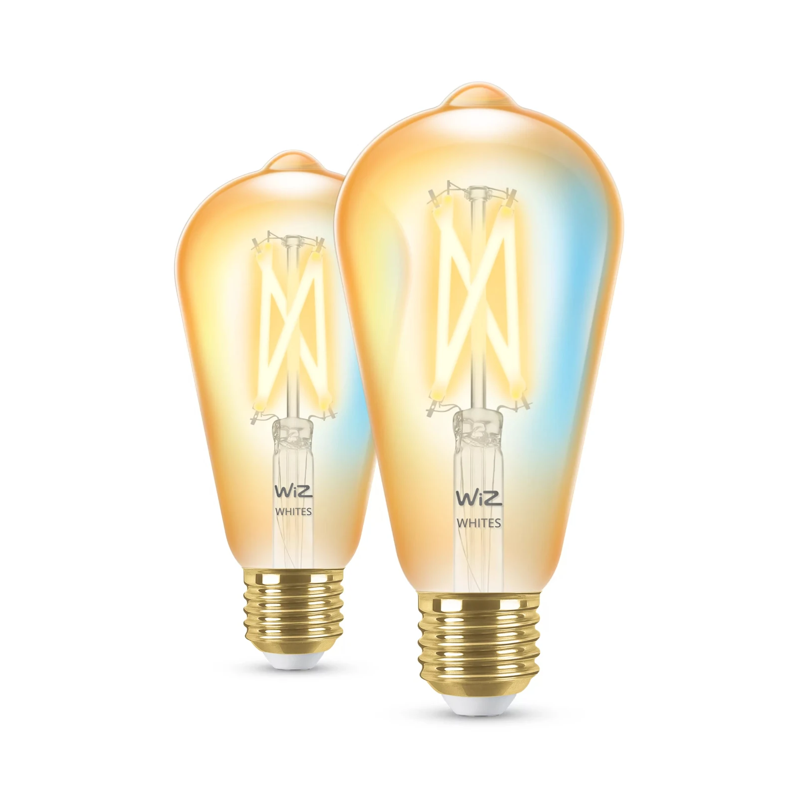 WiZ LED-lamp Edison Filament Amber E27 50W - warm tot koelwit (2 stuks) (P551077), WiZ ...